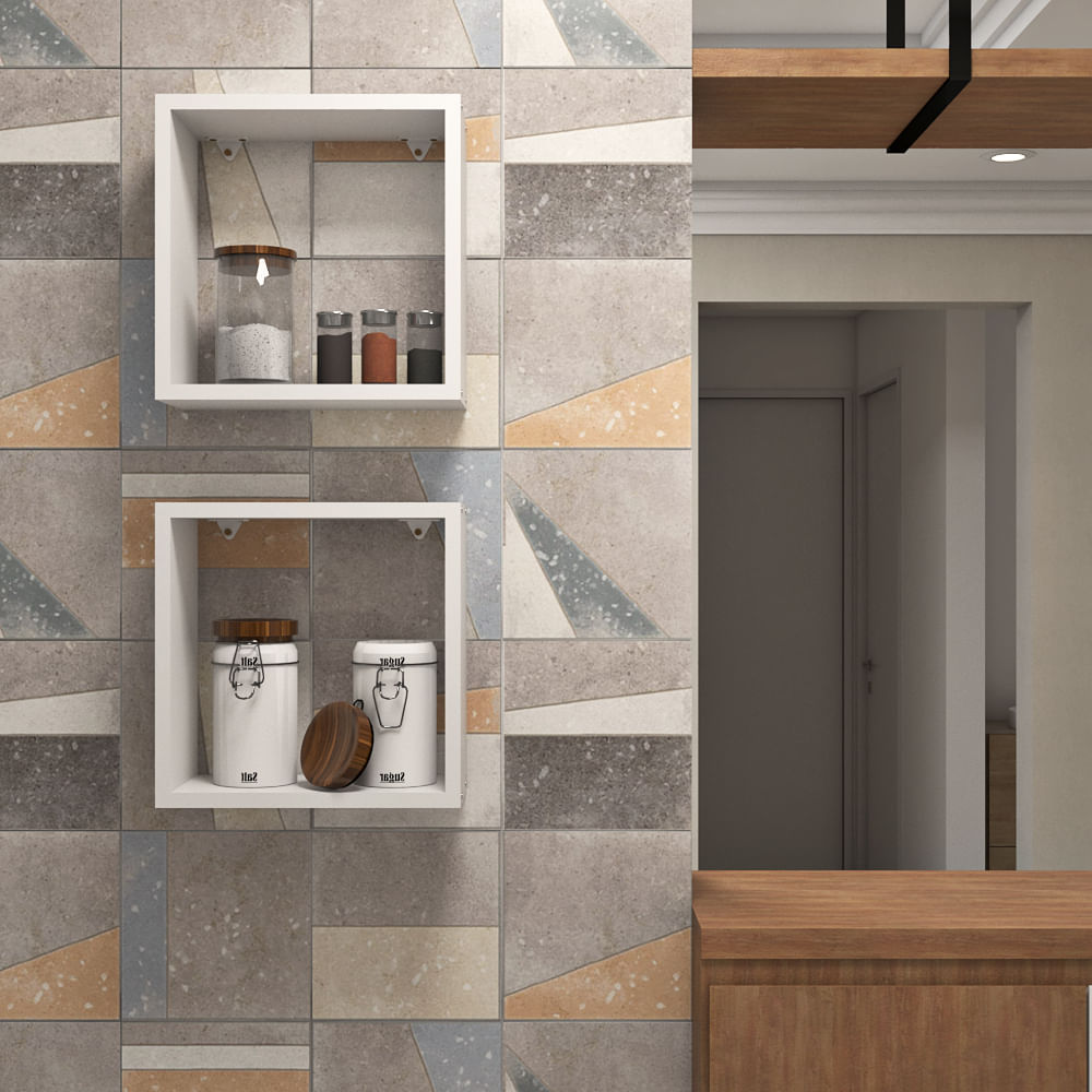 NICHO MDF BRANCO 300X300X120MM