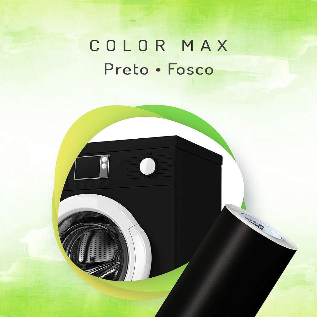 ADESIVO COLOR MAX - PRETO FOSCO - 1,00M - IMPRIMAX